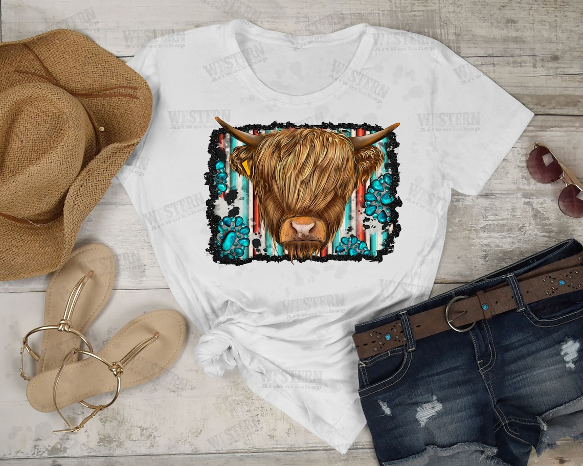Highland Cow Background Png Serape PNG Cow Pngcowhide PNG - Etsy