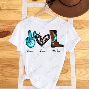 Peace Love Rodeo Png, Western Boots Png, Rodeo Png, Western Png ...
