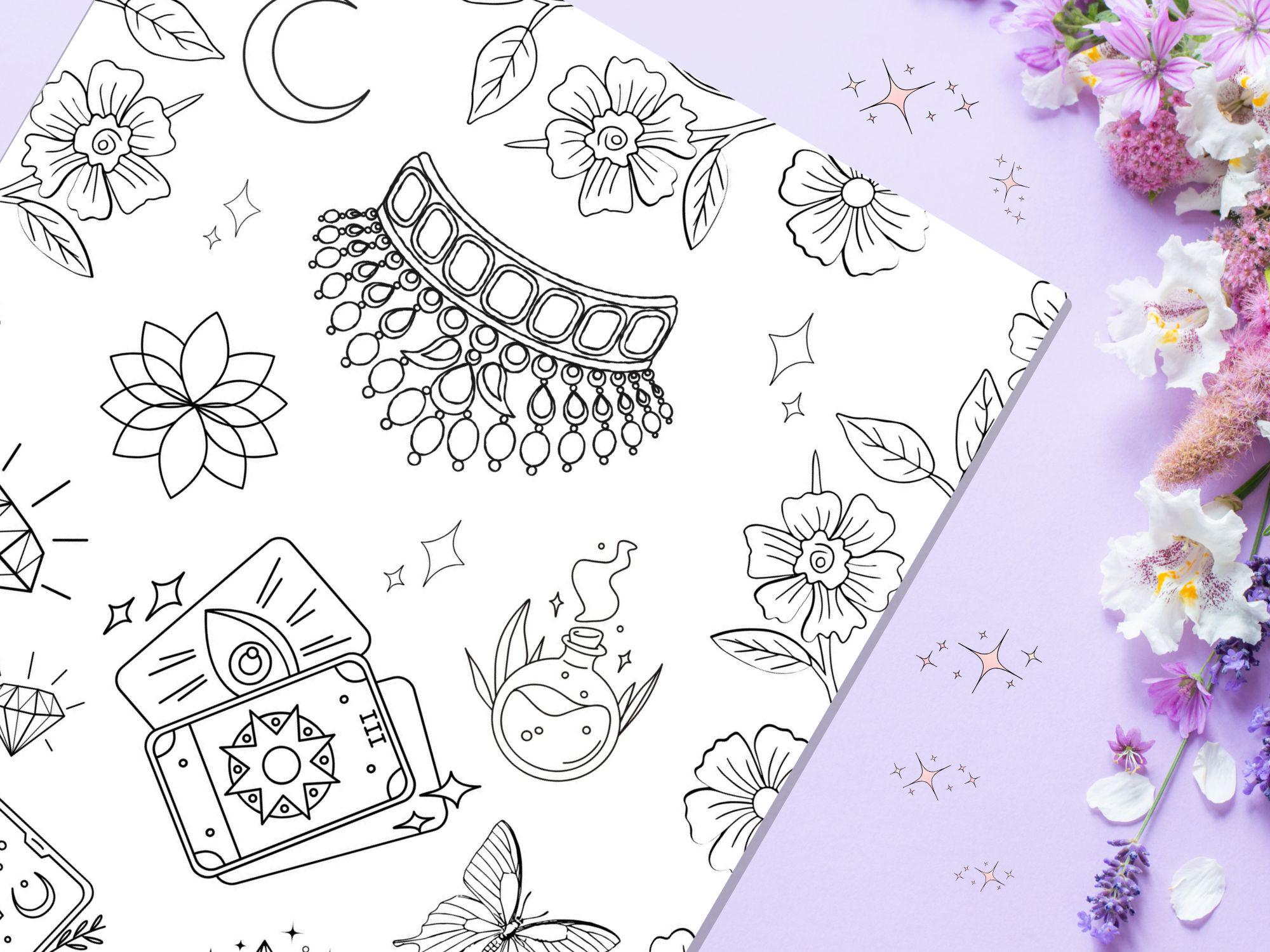 Magical Spring Witch Coloring Page / Cozy Goddess Coloring Sheet ...