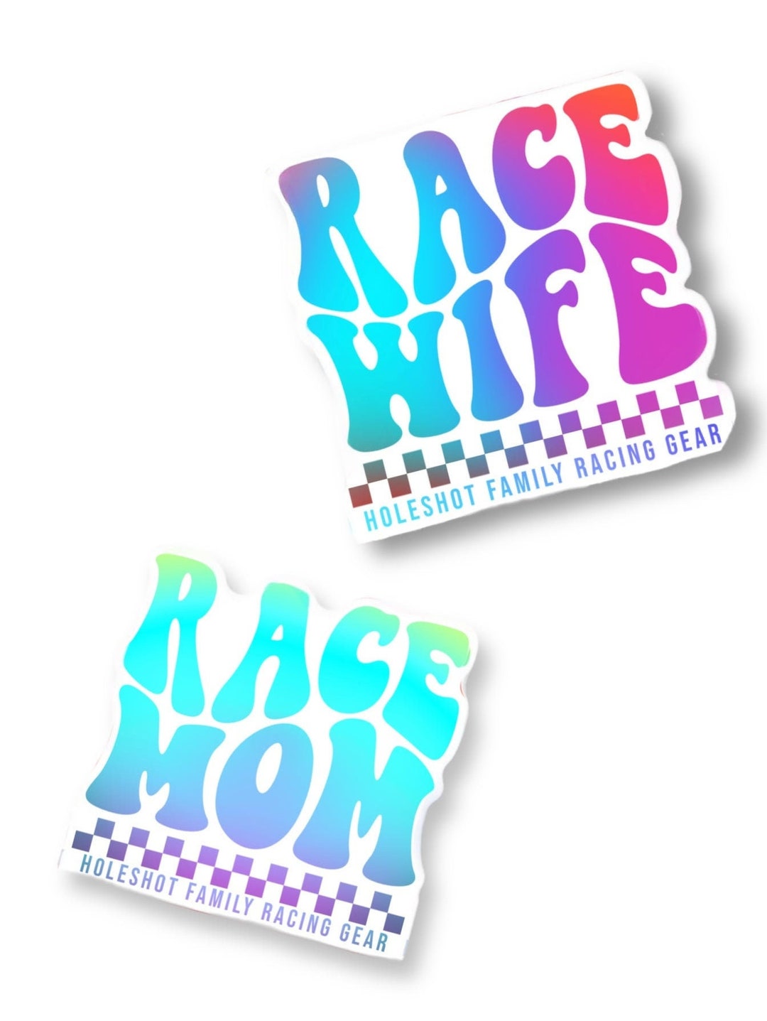 Race Mom + Race Wife Sticker R | Racing | Race Day | Checkered | Stacyc ...