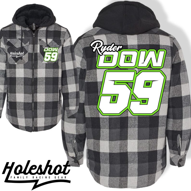Custom Racing Flannel , Personalized Flannel, Hooded Flannel,motocross ...