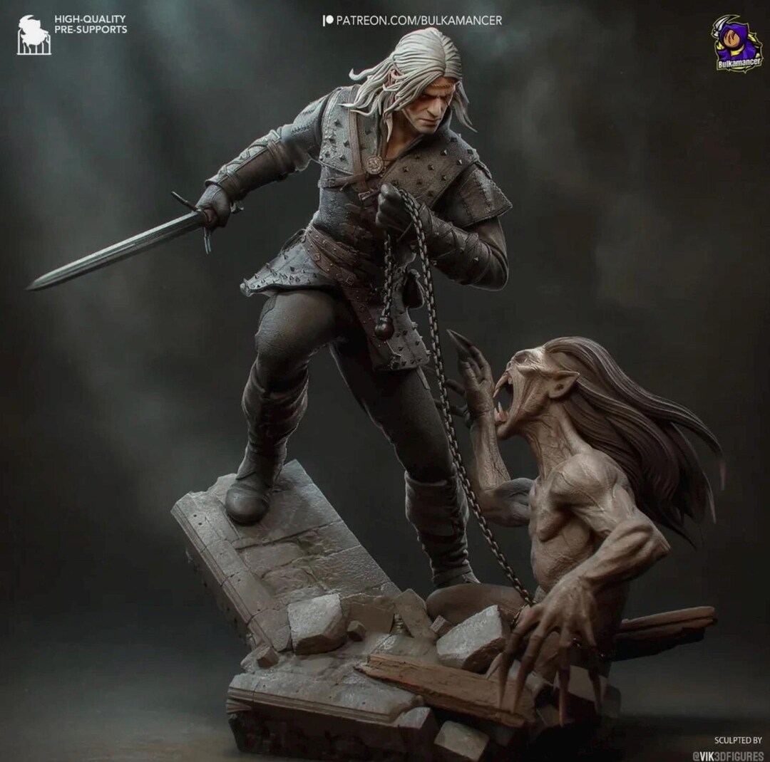 Geralt of Rivia , 251mm 16K Resin Model Kit Painted 3d Printed DIY ...