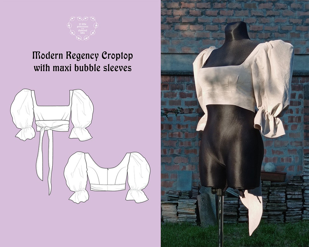 Modern Regency Croptop With Maxi Bubble Sleeves // Sewing Pattern ...
