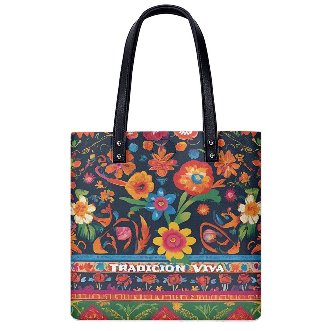 Mexican Tote Bag Viva Tradicion PU Shoulder Bag - Etsy