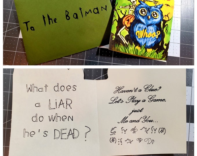 Riddler Envelope and Filled Greeting Card Set - Etsy