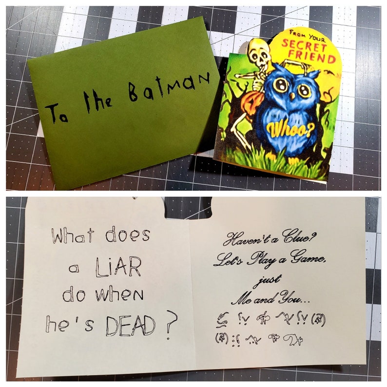 Riddler Envelope and Filled Greeting Card Set | Etsy