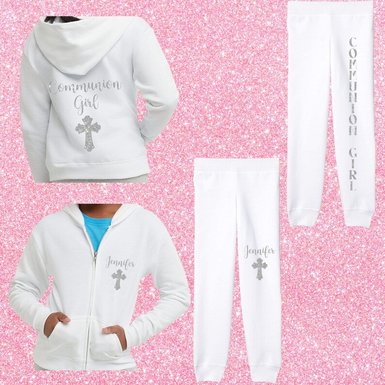 First Holy Communion Zip up Hoodie and Jogger Set Communion - Etsy