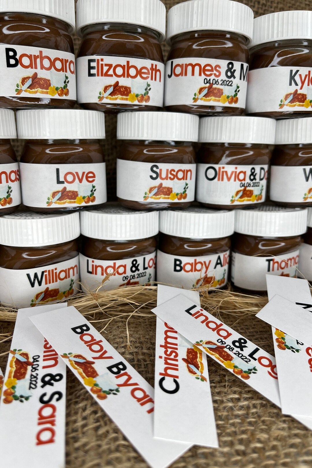 Custom Mini Nutella Tags, Wedding Gifts, Nutella Candies, Cute Party ...