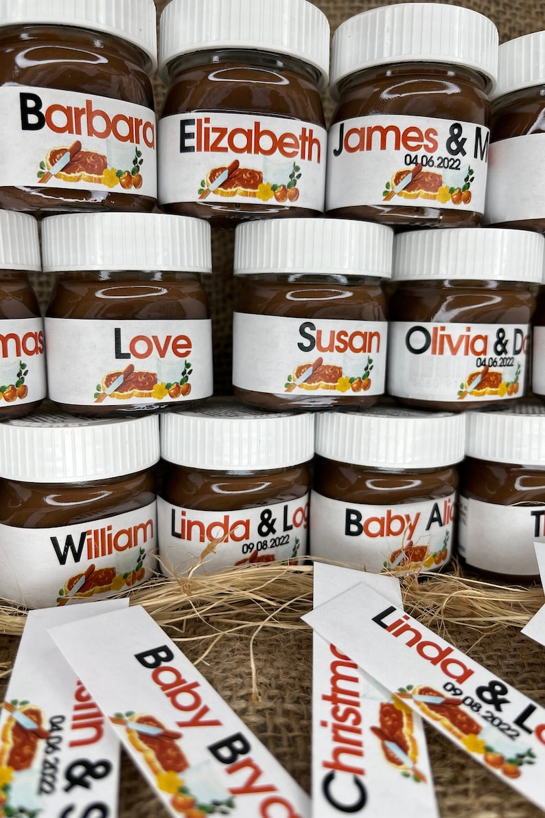 Personalized Mini Nutella Jars Baby Shower Favors Nutella - Etsy