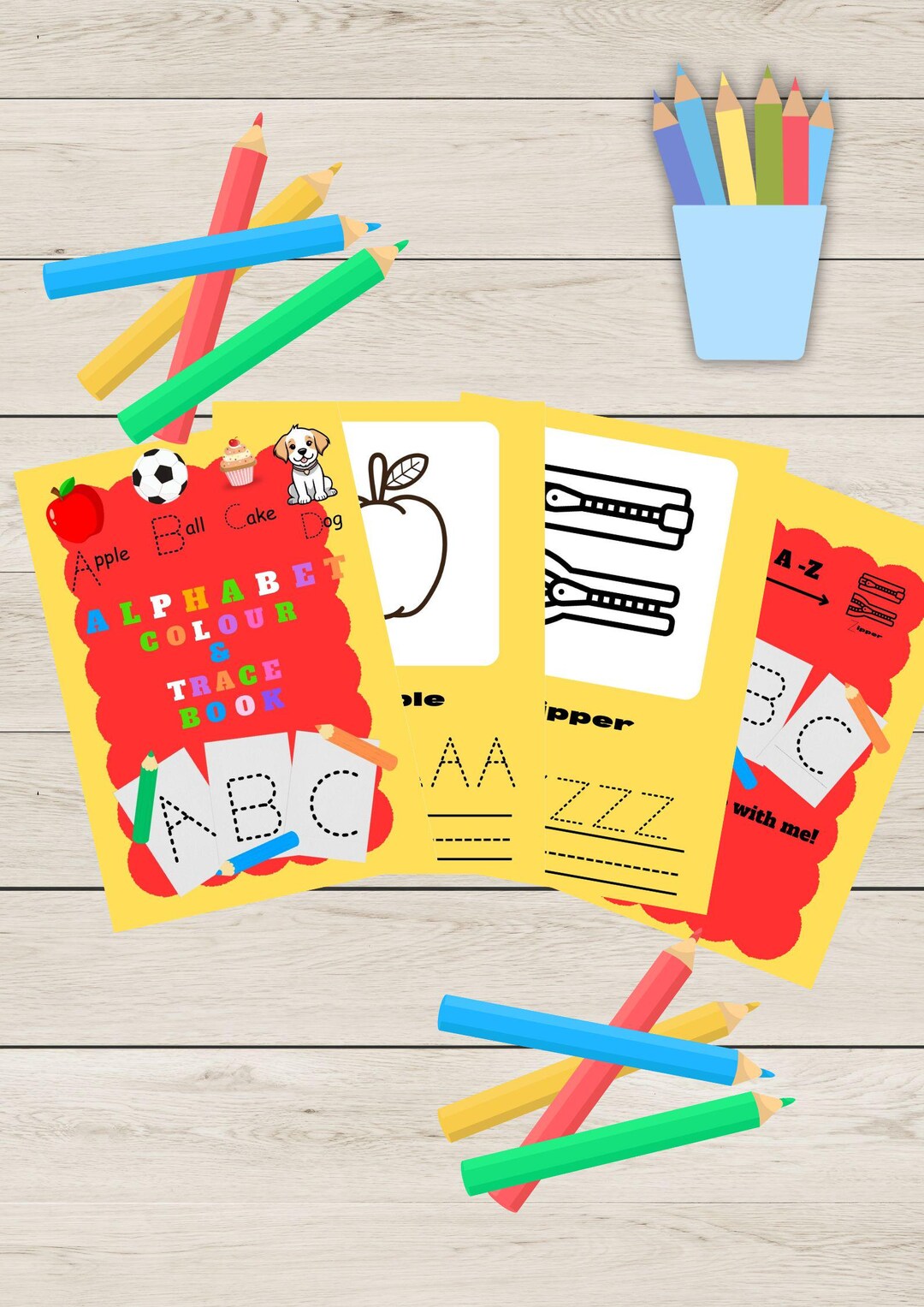 Printable ABC Tracing & Coloring Book – 26 Pages for Preschool Kids ...