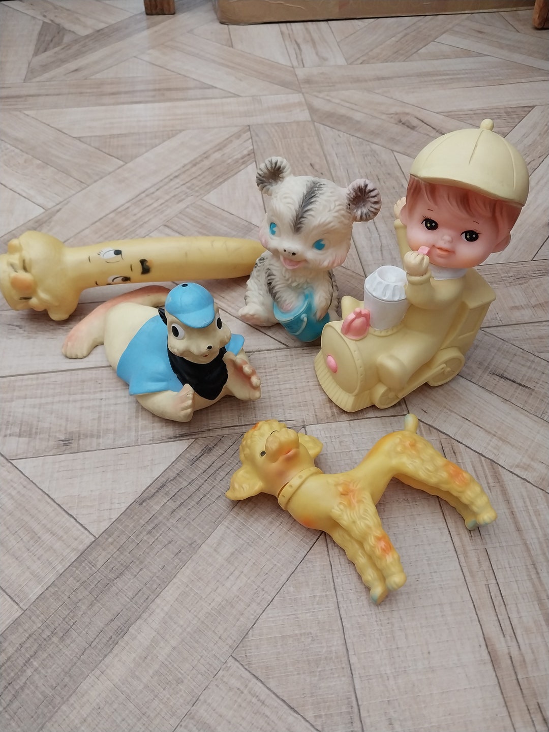 Vintage Retro Baby Rubber Squishy Bath Toy Bundle Assorted 5 Collector ...