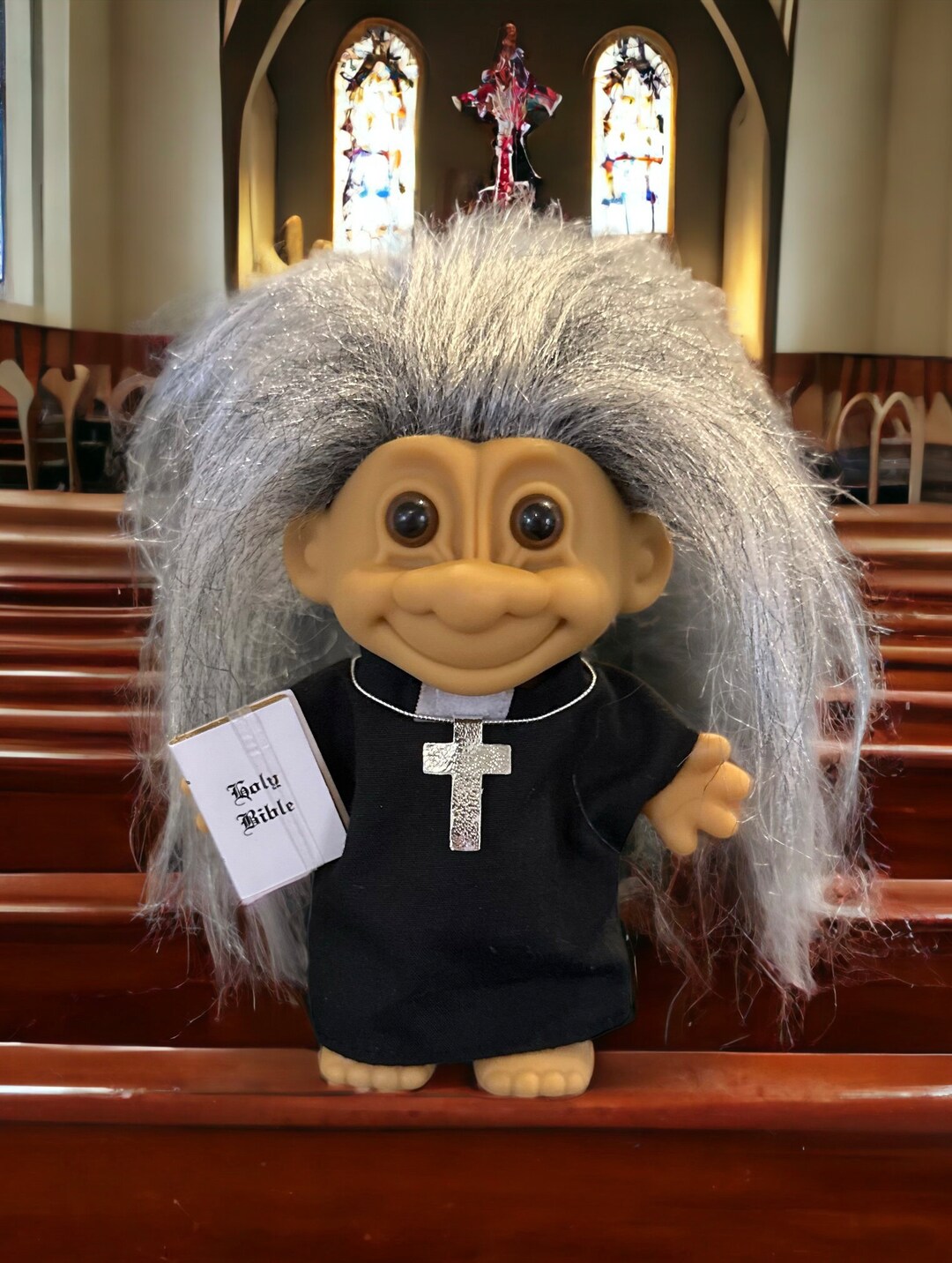 Vintage Troll Doll 4 Russ Troll Priest With Bible - Etsy