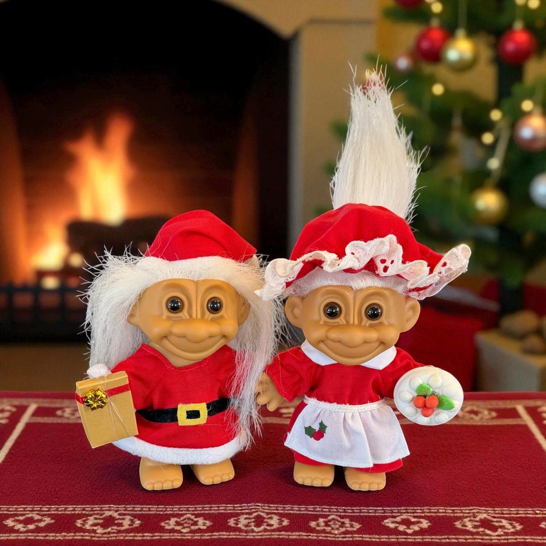 Vintage Troll Dolls- 4" Russ Trolls- Santa & Mrs. Claus- Set Sold ...