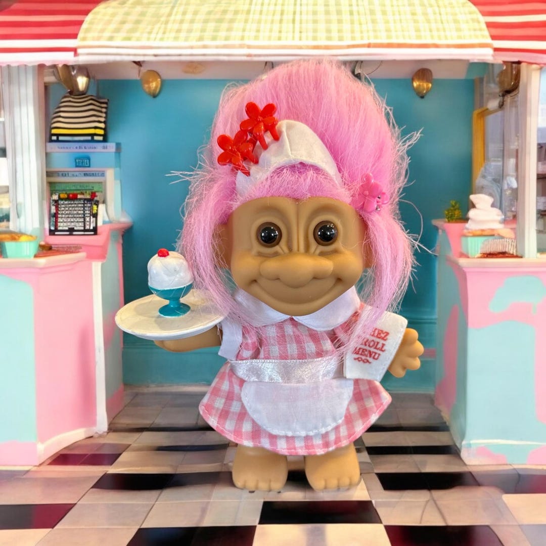 Vintage Troll Doll- 4” Russ Troll- Waitress - Etsy
