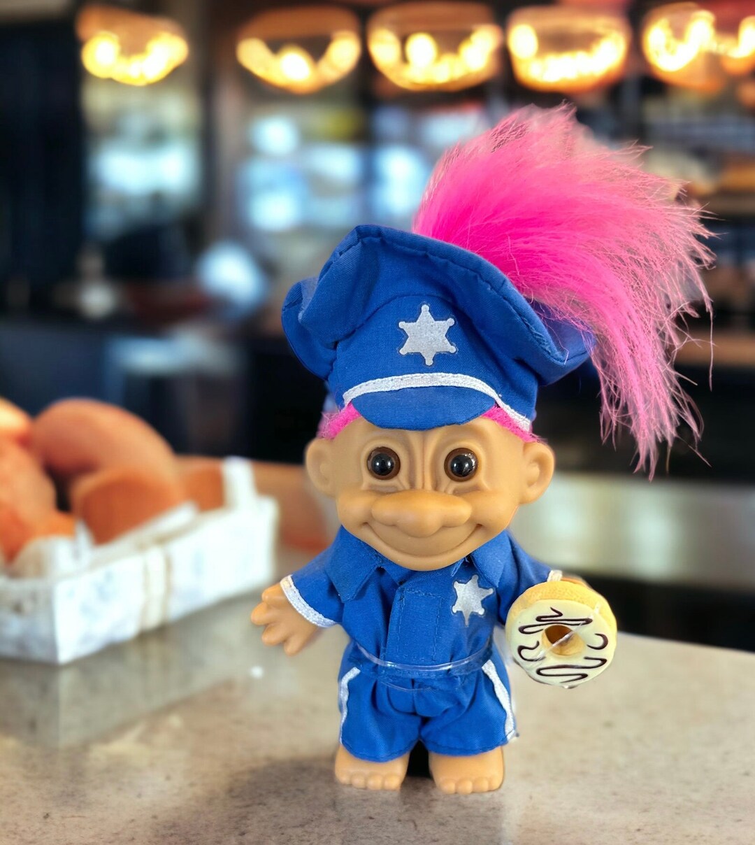 Vintage Troll Doll- 4" Russ Troll- Policeman With Donut - Etsy