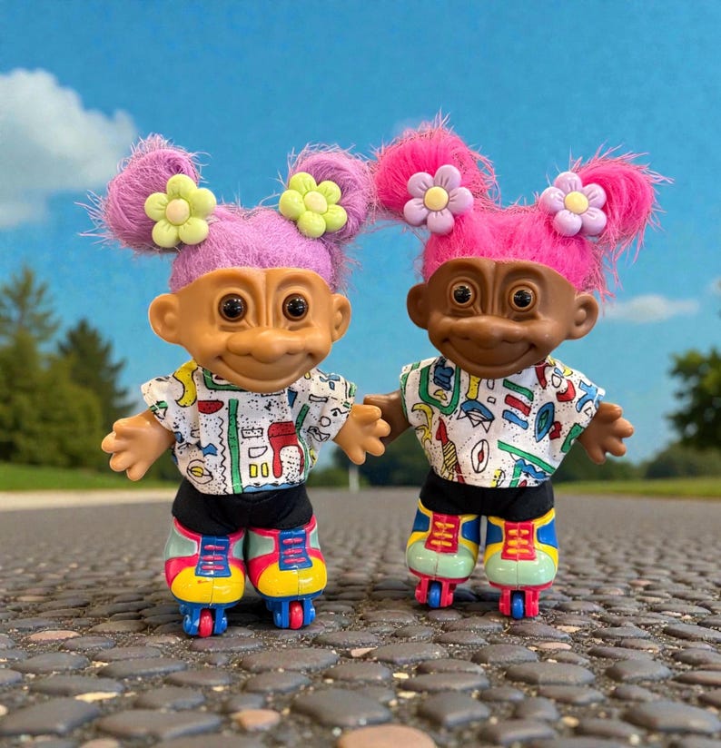 Vintage Troll Dolls- 4” Russ Trolls- Blading Buddy Babes - Etsy