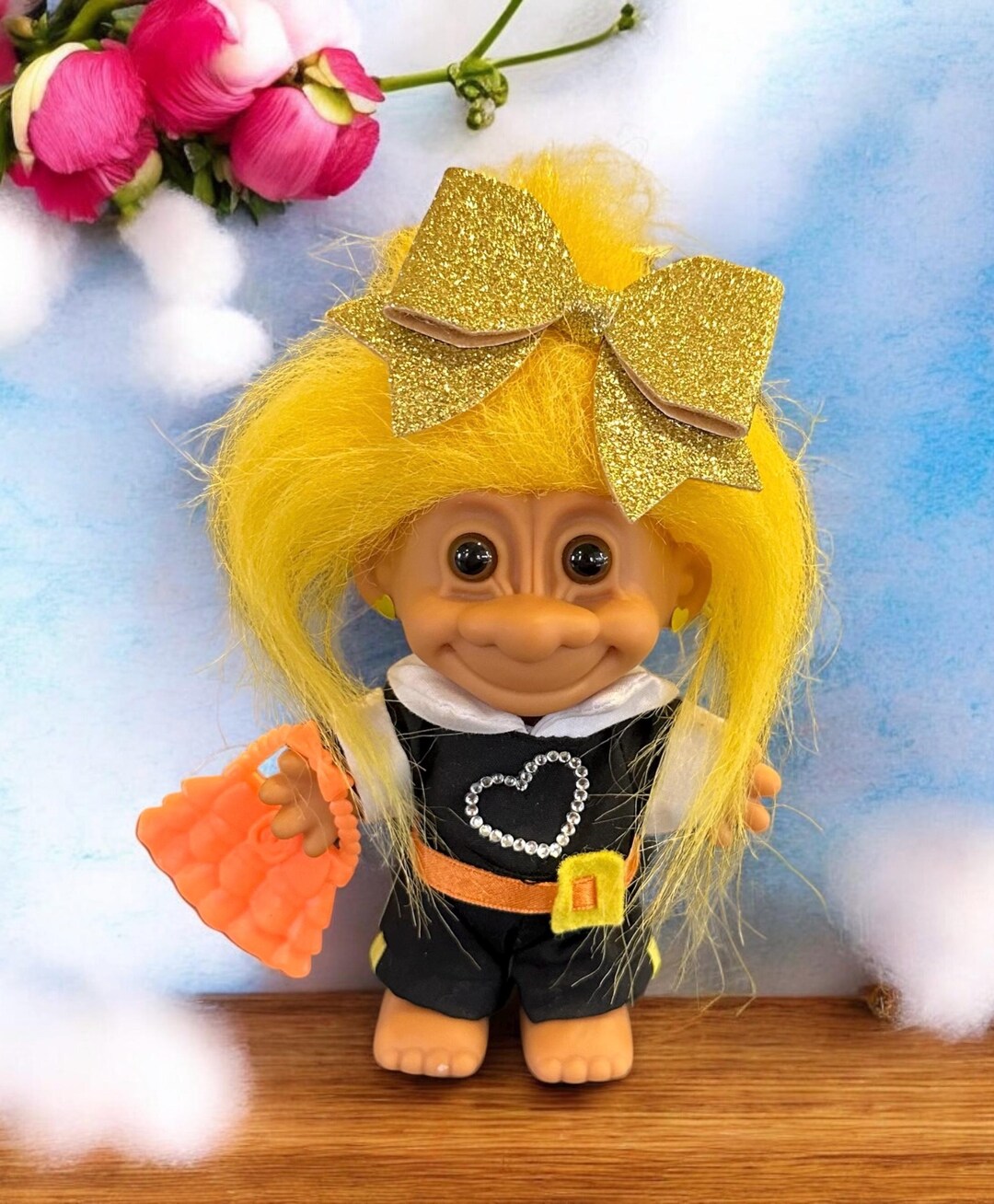 Vintage Troll Doll- 4" Russ Troll- Golden Glitter Gal - Etsy