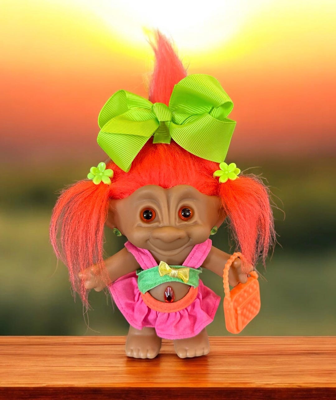 Vintage Troll Doll 4 Ace Troll Neon Bright Babe - Etsy