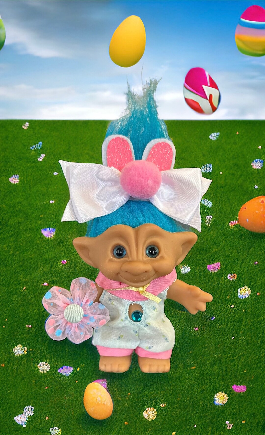 Vintage Troll Doll 4 Ace Troll Bunny Babe With Precious Flower - Etsy