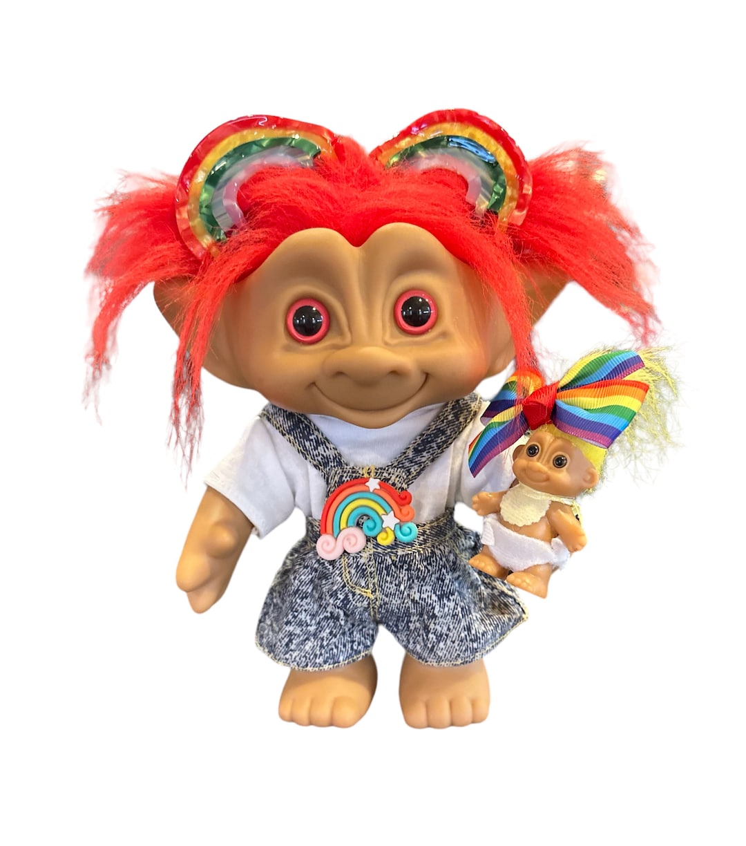 Vintage Troll Doll- 7" Ace Troll- Large Troll Doll- 7" Height X 6 ...
