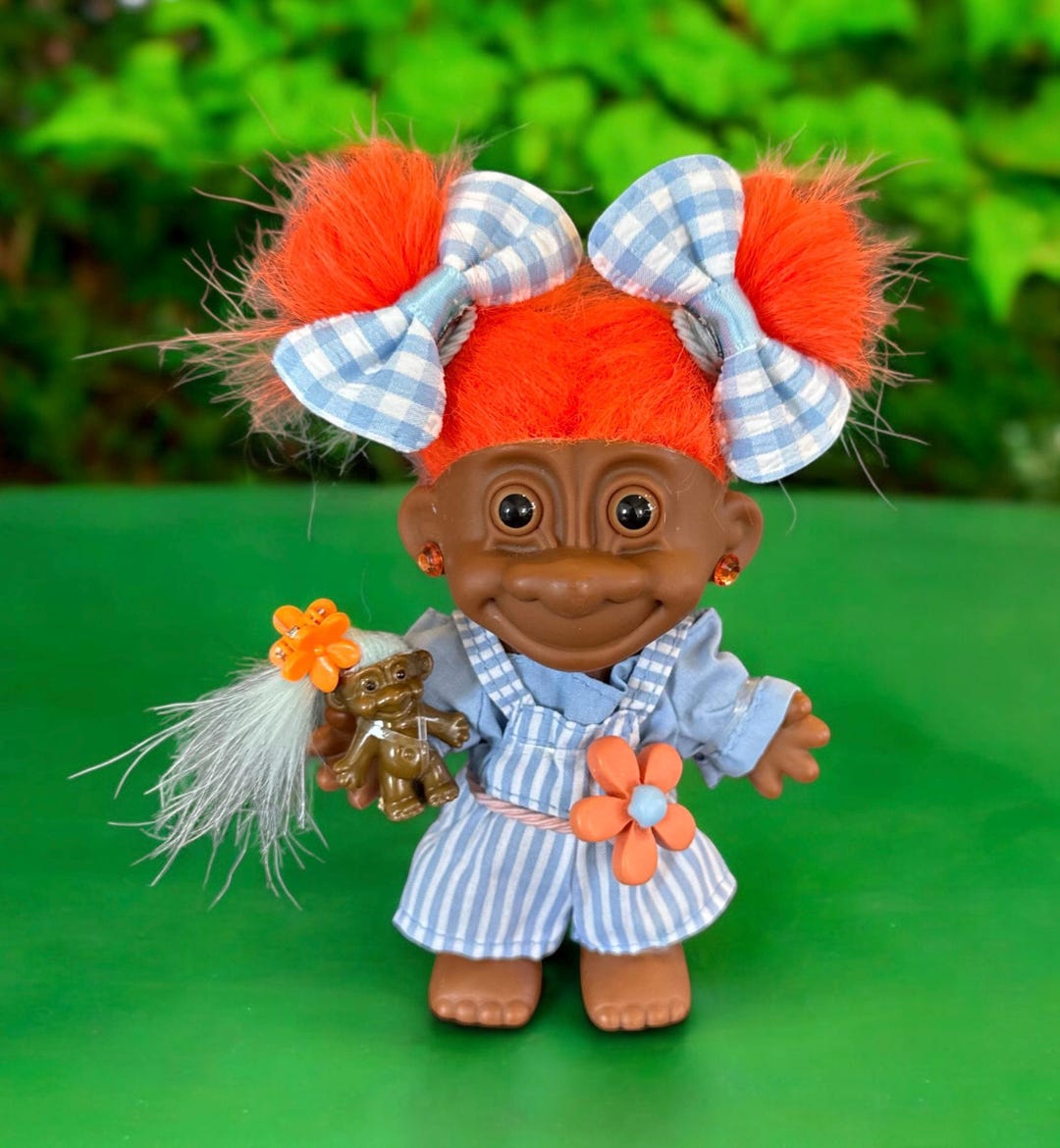 Vintage Troll Doll- 4” Russ Troll- Rare African American Dearest ...