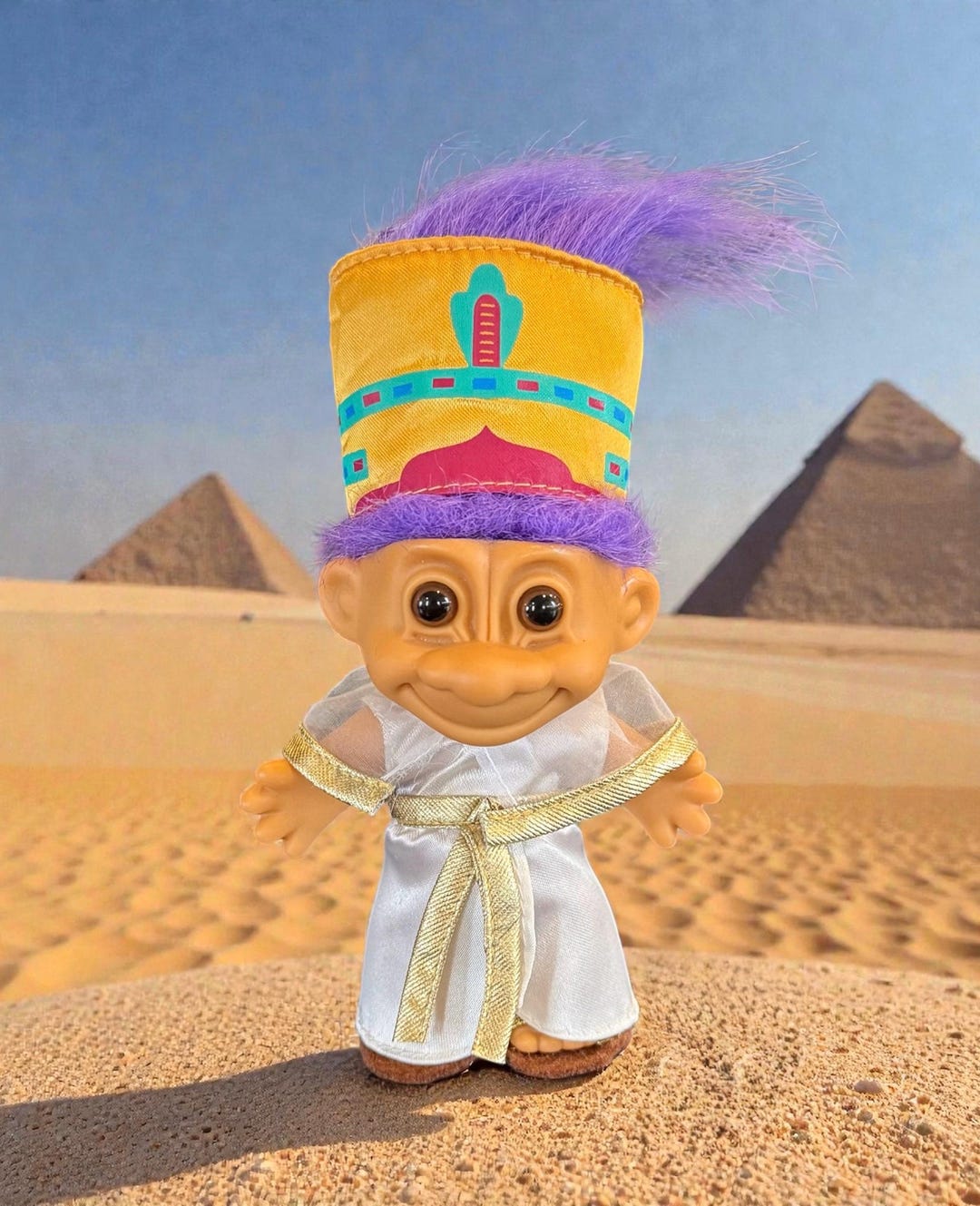 Vintage Troll Doll- 4" Russ Troll- Queen Nefertiti- VERY RARE ...