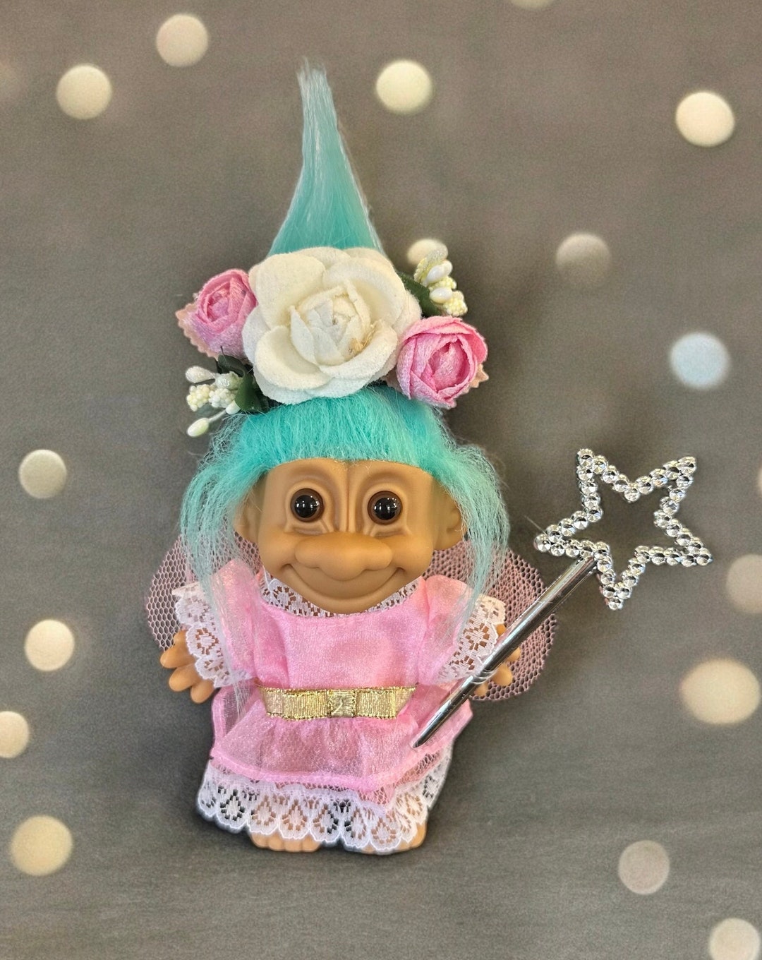 Vintage Troll Doll- 4" Russ Troll- Precious Pink Fairy With Wings ...