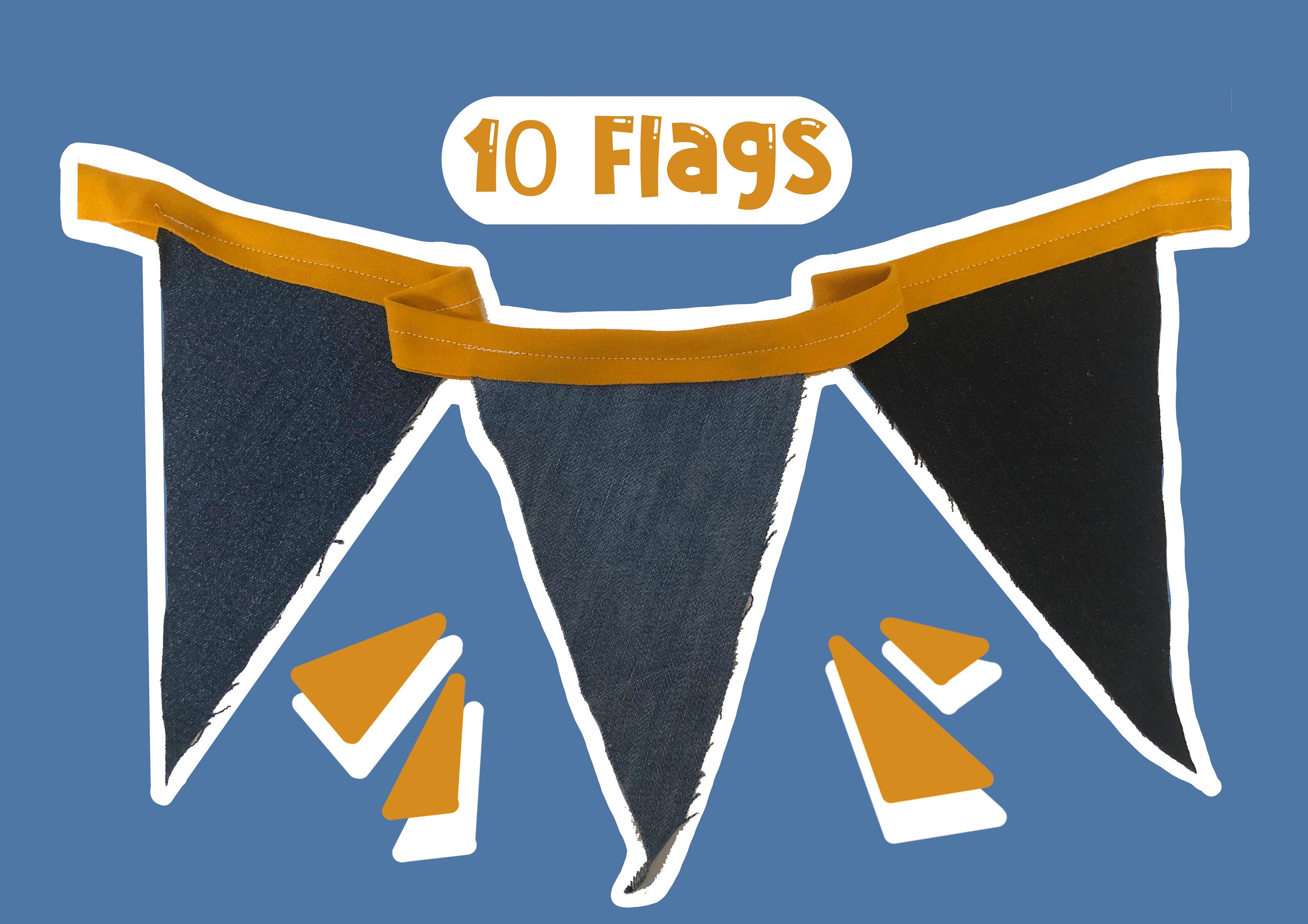 Banderines de tela reciclada hechos a mano 10 banderas - Etsy México