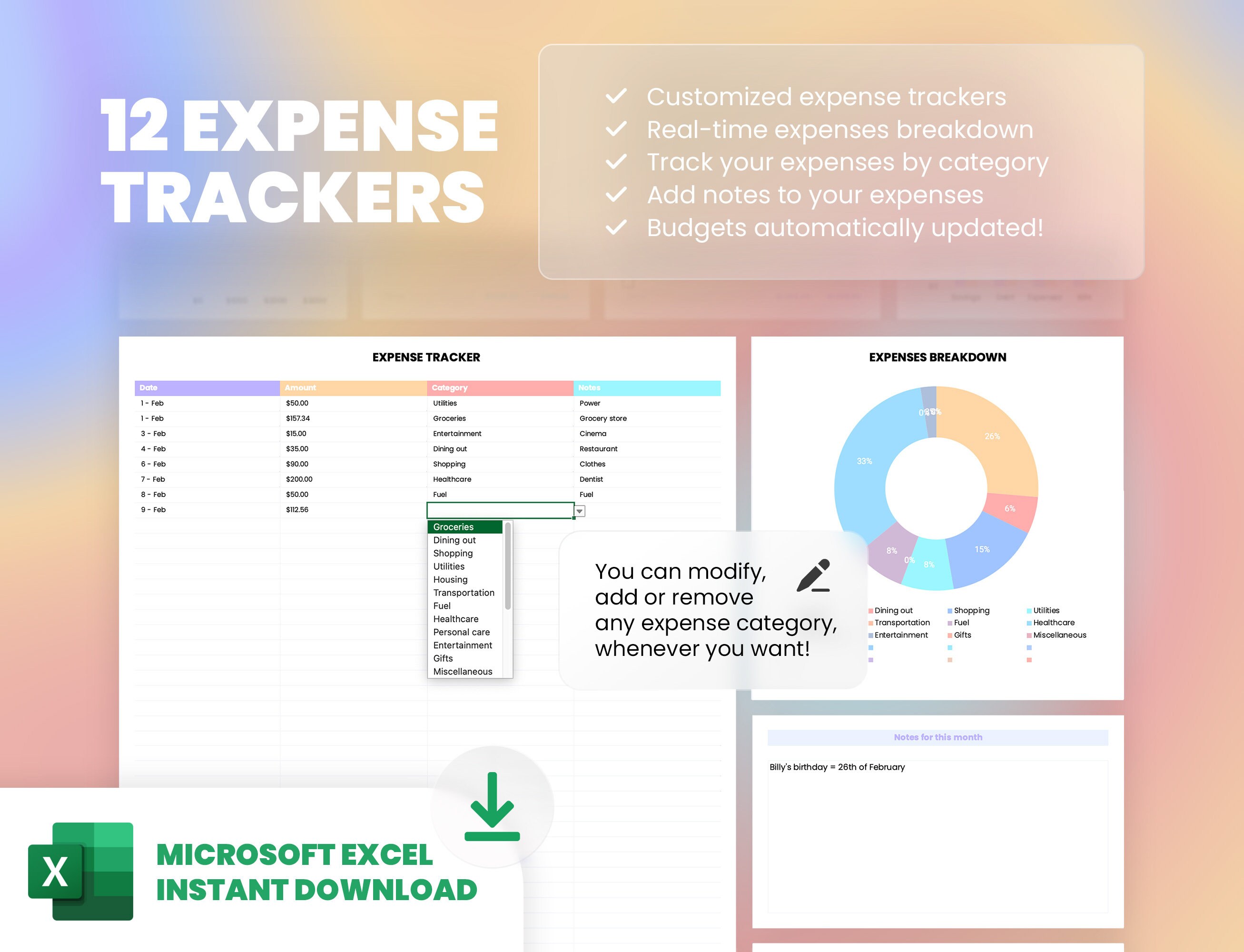 Excel Pastel Annual Budget Spreadsheet Annual Budget Dashboard ...