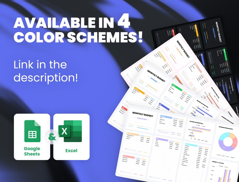 Excel | Simple Monthly Budget Spreadsheet | Monthly Budget Dashboard ...