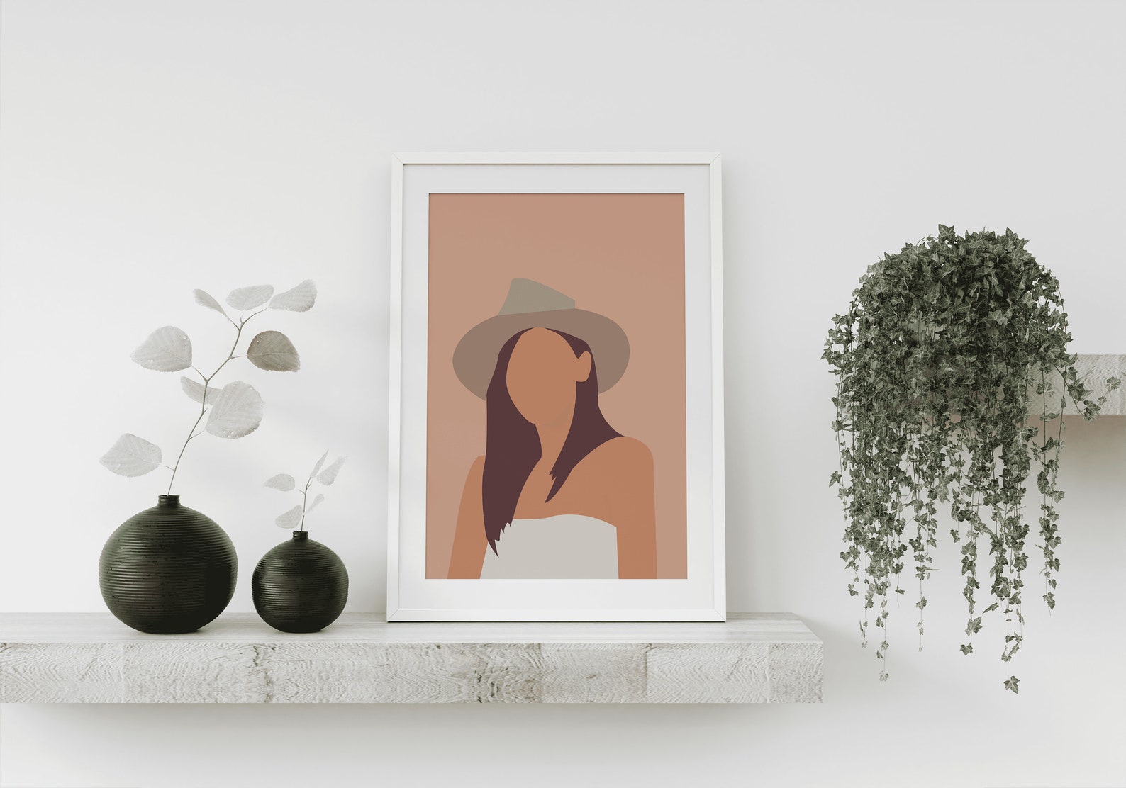 Printable Faceless Woman Portrait Minimalist Feminist Wall Art in ...
