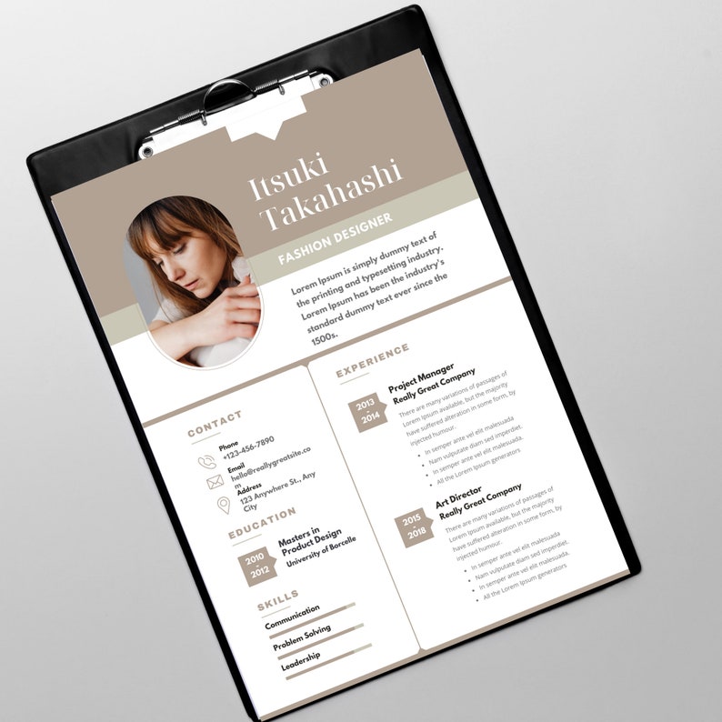 Minimalist Resume Template | Digital Download Template | Modern ...