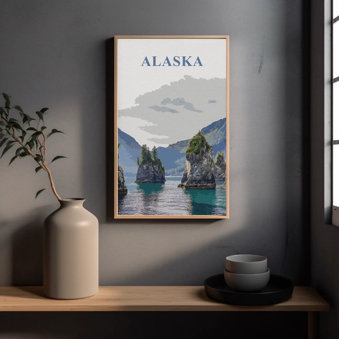 Katmai National Park Alaska Digital Poster, Stunning Kenai Fjords Print ...