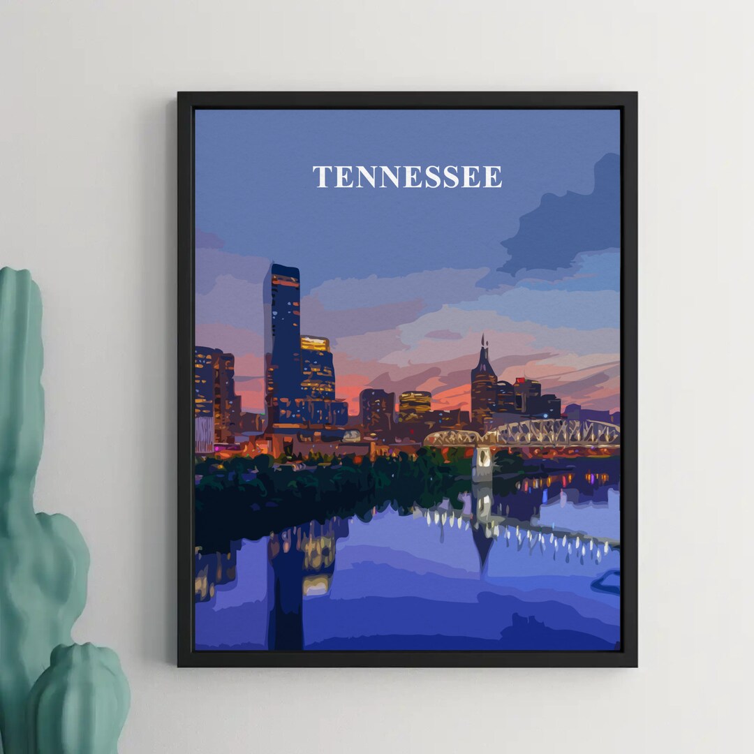 Tennessee Poster, Featuring Memphis Nashville Smoky Mountains Print ...