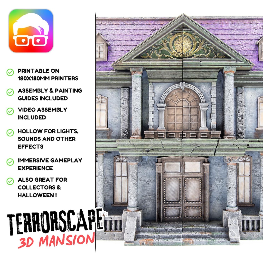 3D Mansion for Terrorscape 3d Mansion Boardgame With Fear Tokens, Key and Separate Ways Stands ...