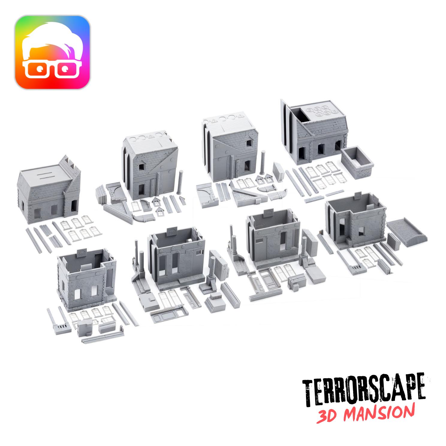 3D Printed Mansion for Terrorscape Boardgame With 6 Fear Tokens, Key ...