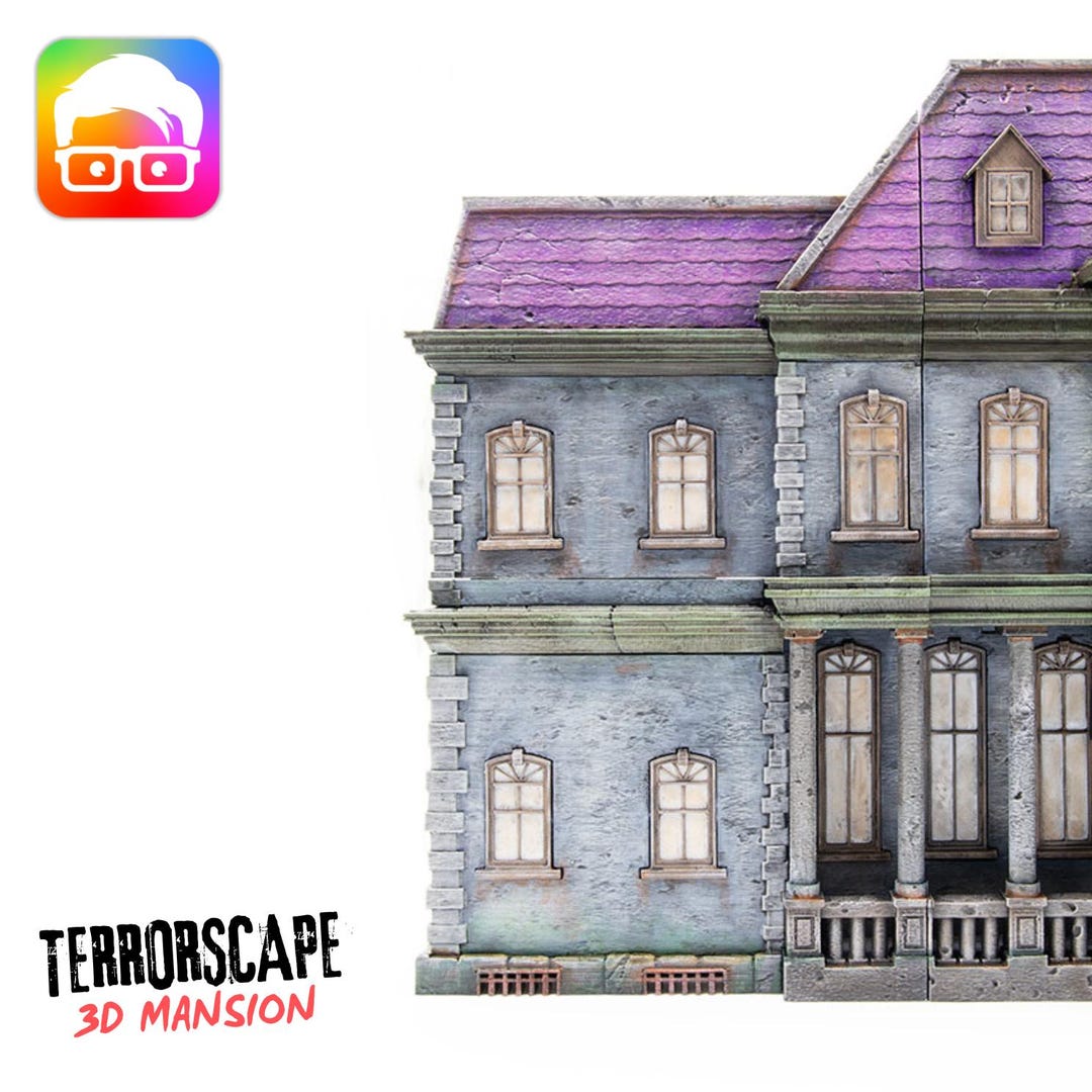 3D Printed Mansion for Terrorscape Boardgame With 6 Fear Tokens, Key ...