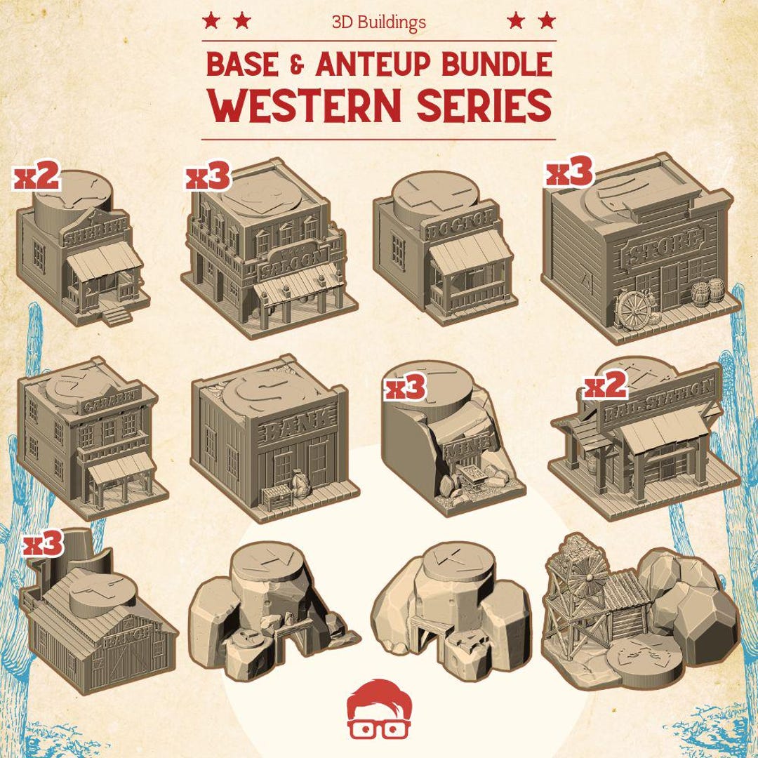 Western Legends + Anteup 3d Buildings Miniatures for Board Games ...