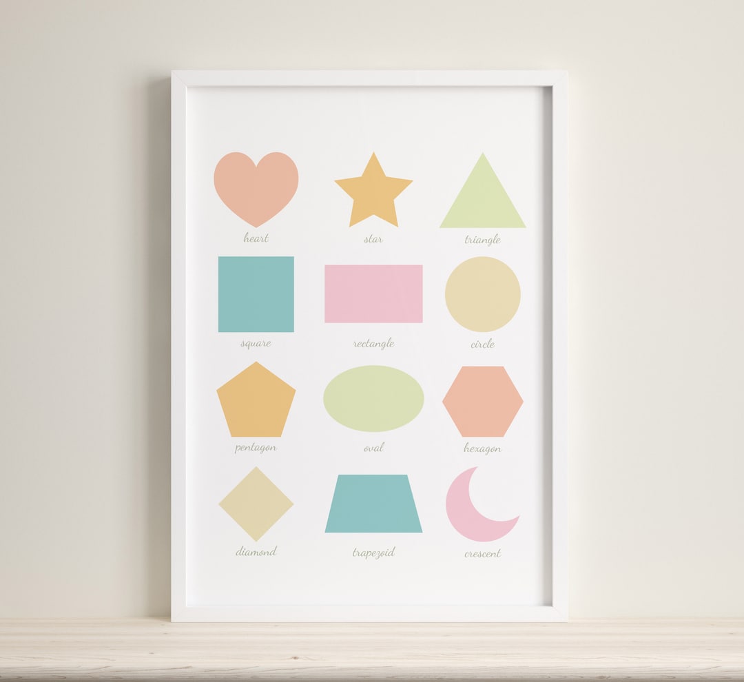 Shapes Poster Wall Art, Playroom Decor, Wall Art Prints, Playroom ...