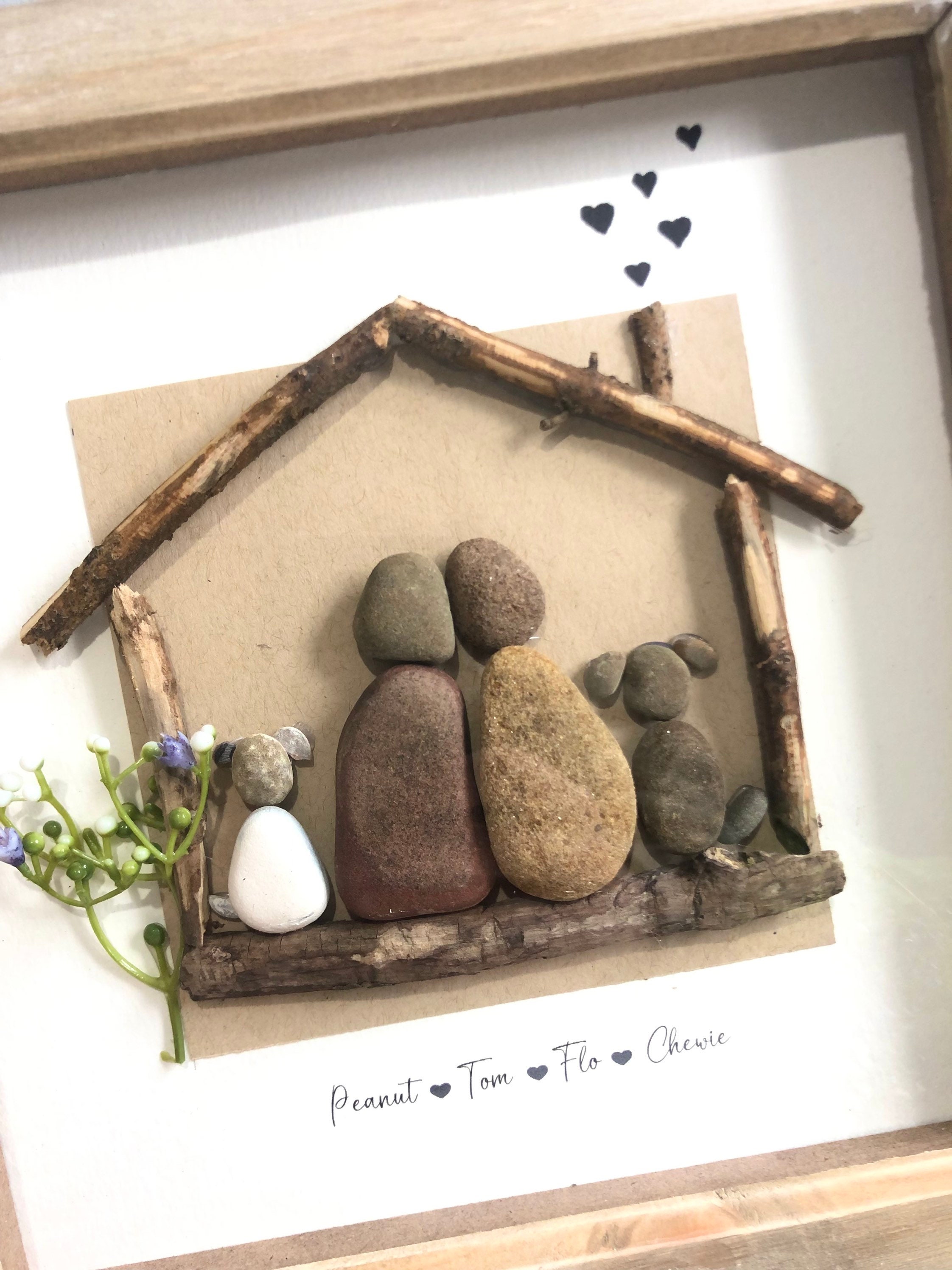 Personalised Family Home House Pebble Picture Framed Gift | Etsy UK
