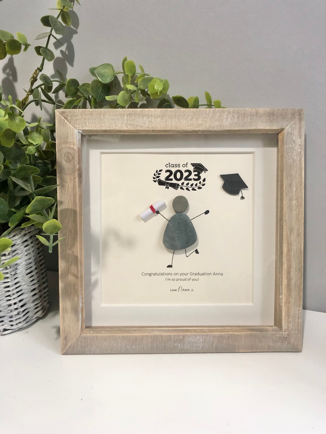Personalised Graduation Gift Frame. University. Congratulations. Pebble ...