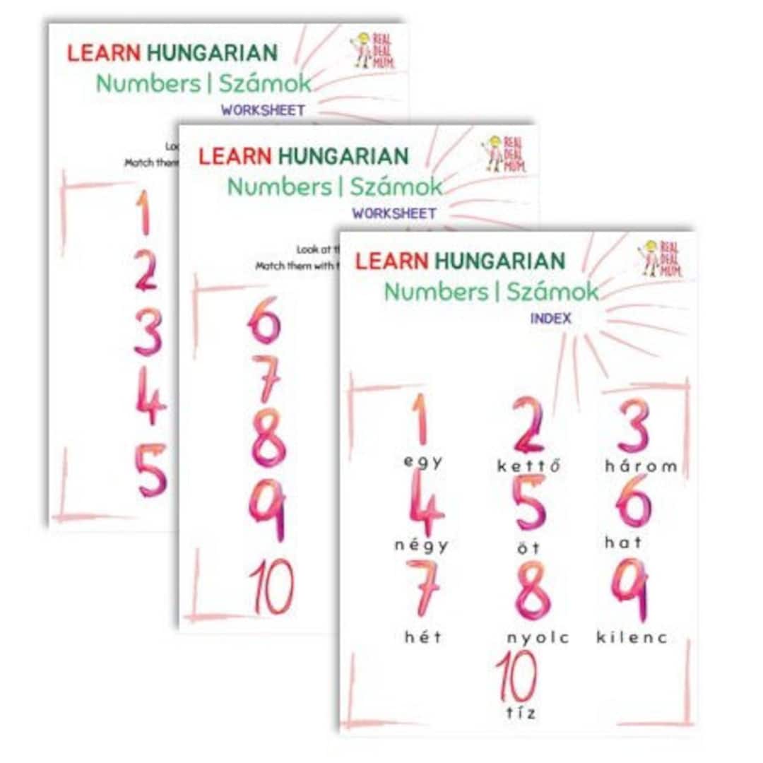 Hungarian Worksheets | Numbers - Etsy