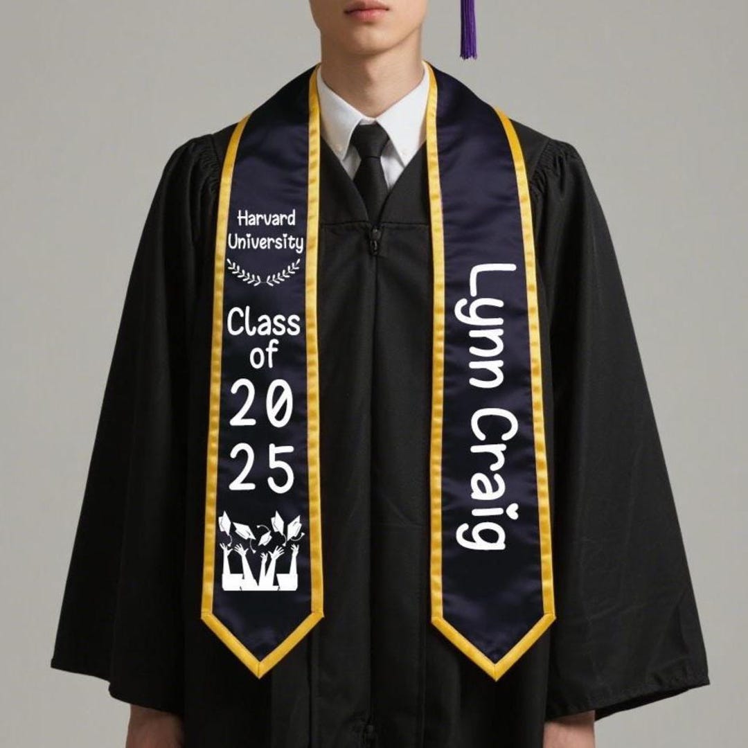 Custom Graduation Stoles Slanted, College Graduation Sash, Custom ...
