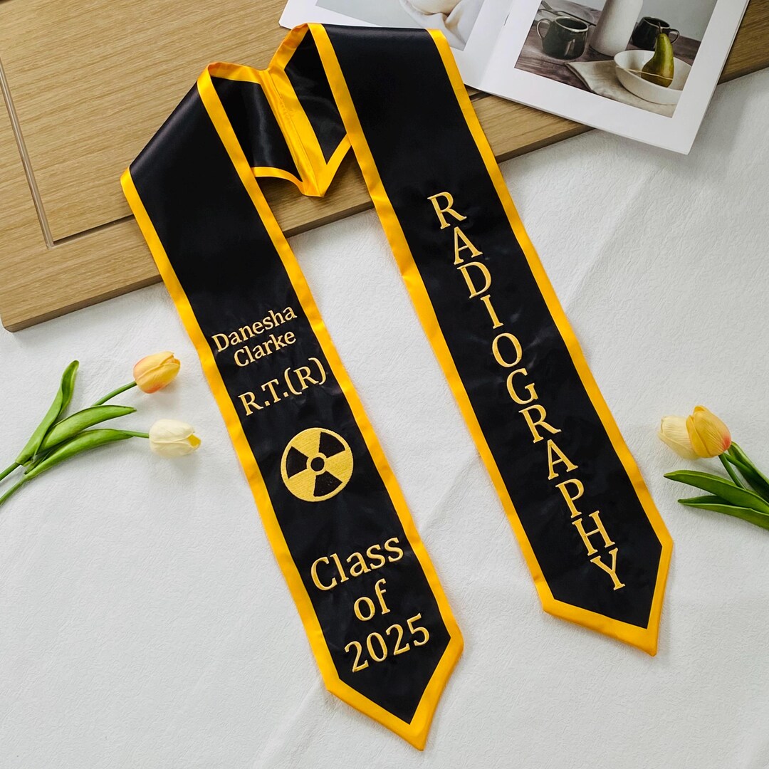 Custom Embroidered Graduation Stoles Slanted, Radiography Graduation ...