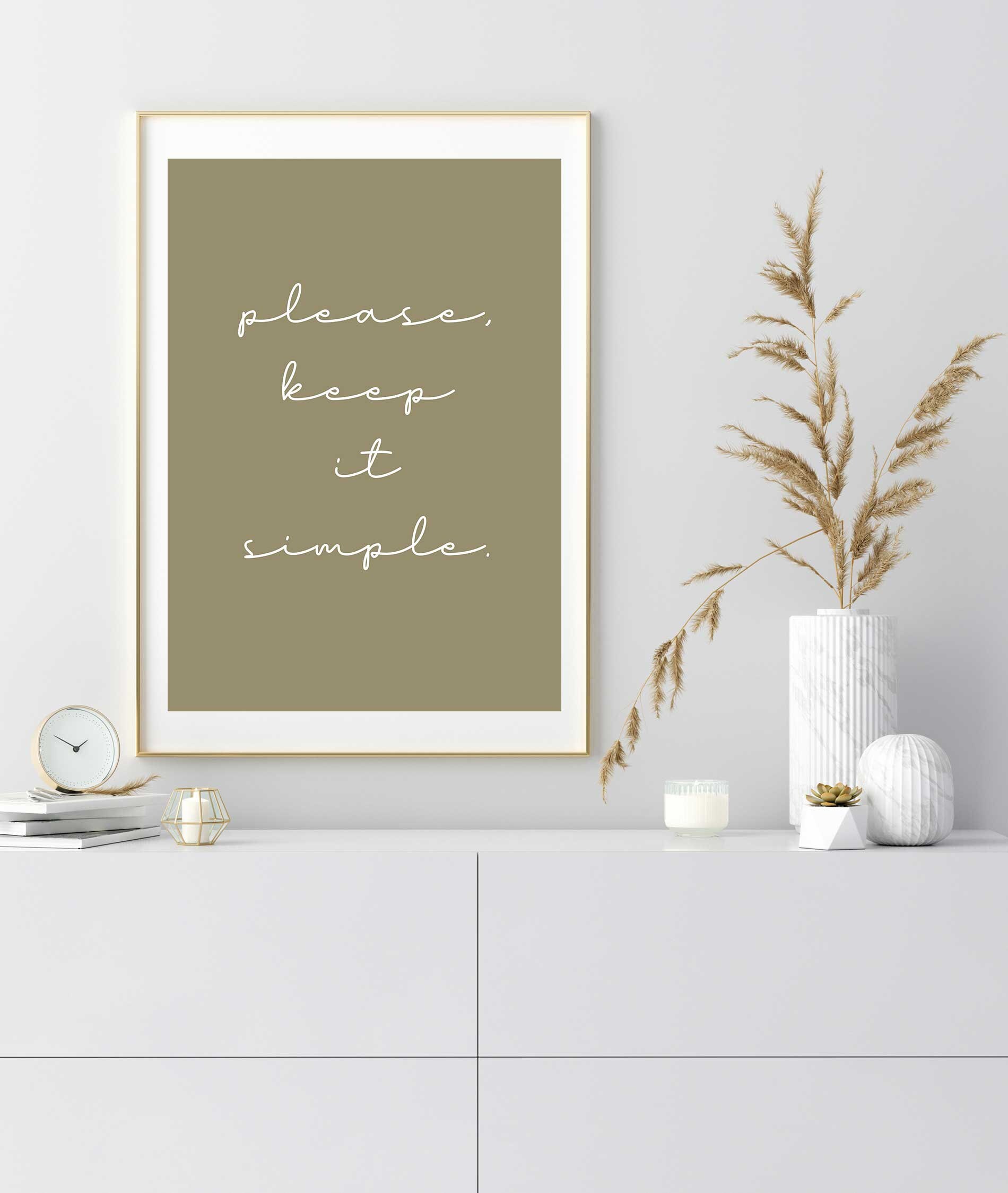 Poster Printable please Keep It Simple Beige | Etsy