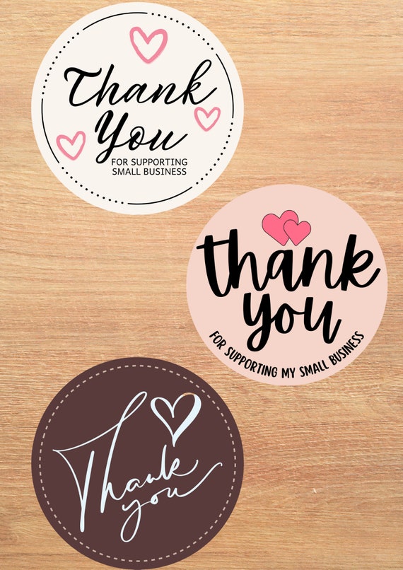 Editable Digital Thank You Stickers for Small Business Canva - Etsy