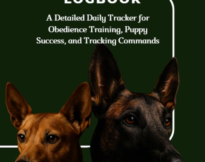 Dog Training Command Logbook | Printable Puppy Obedience Tracker ...