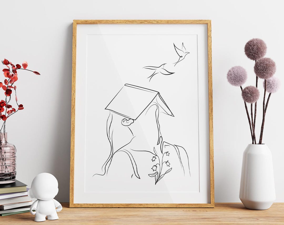 Empowered Woman Line Art | Self Love and Mental Health Wall Art ...