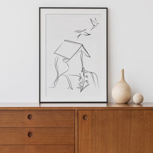 Empowered Woman Line Art | Self Love and Mental Health Wall Art ...