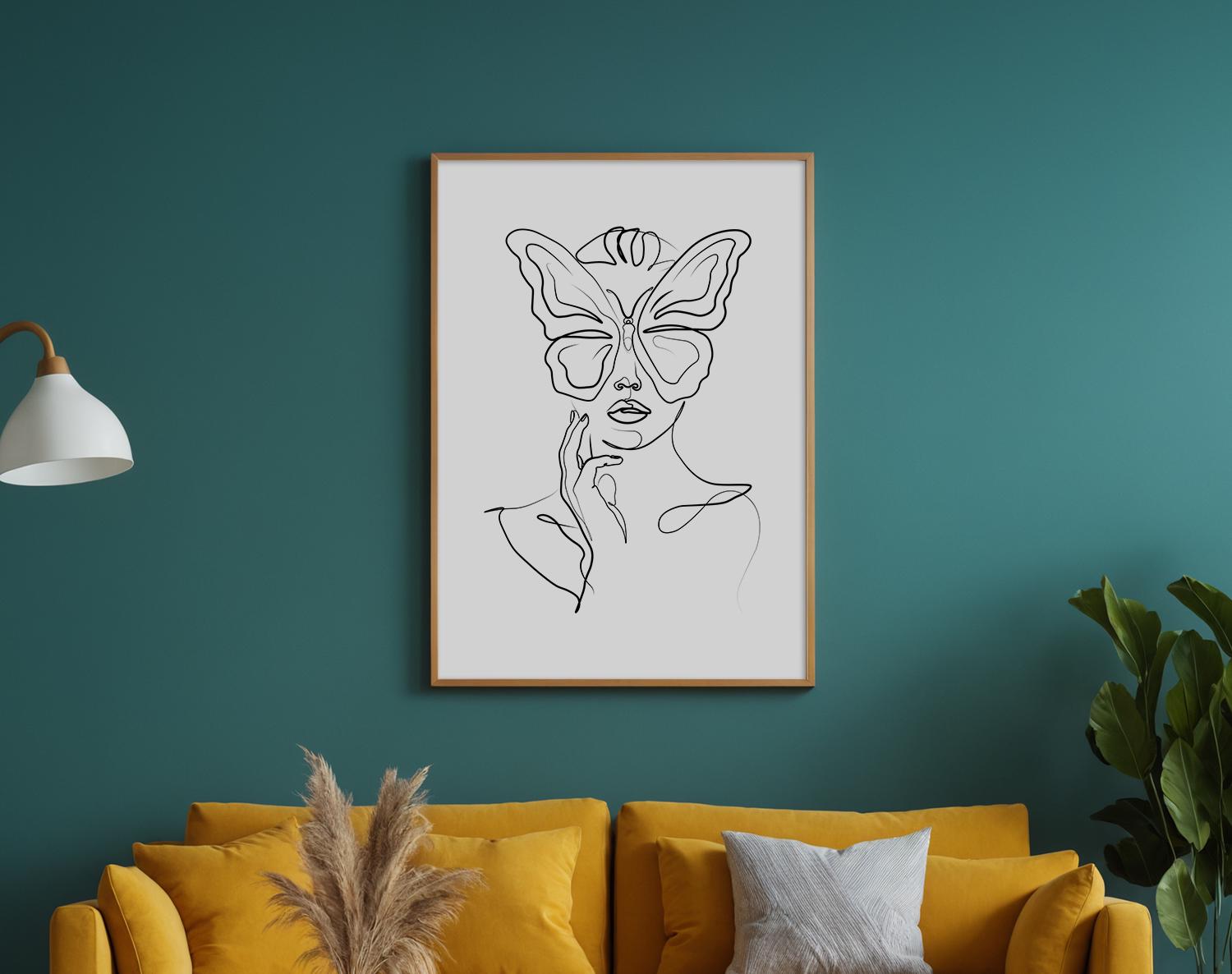 Minimalist One Line Art | Mental Health Butterfly Prints | Empowered ...